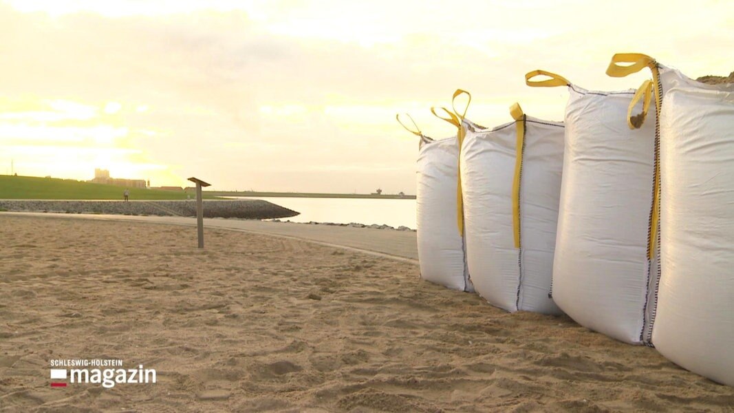 Big Bags sollen Büsumer Perlebucht vor Sturmfluten schützen | NDR.de ... Big Bags sollen Büsumer Perlebucht vor Sturmfluten schützen | NDR.de ...